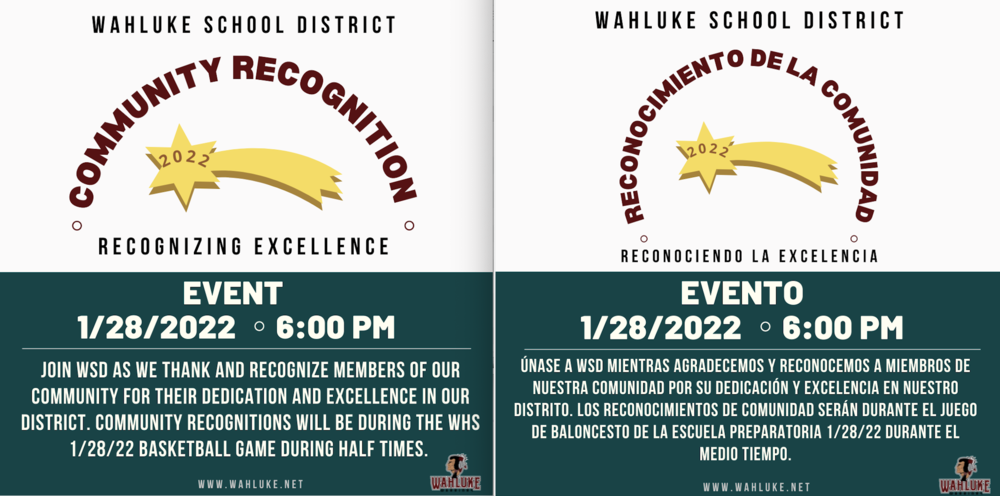 Community Recognition Event - Recognizing Excellence | Wahluke School ...