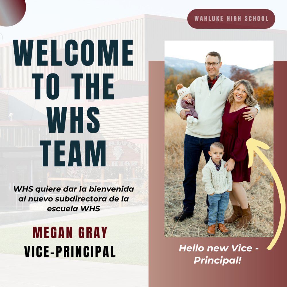 WHS New Vice-Principal | Wahluke High School