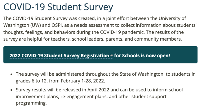 COVID-19 Student Survey | Wahluke School District